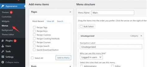 Show Hide Menu Links Based On User Role Menu Option WP Missing