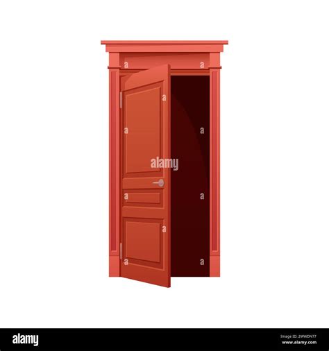 Animated Door Closing Stage Home Entrance Door Wooden Front Door