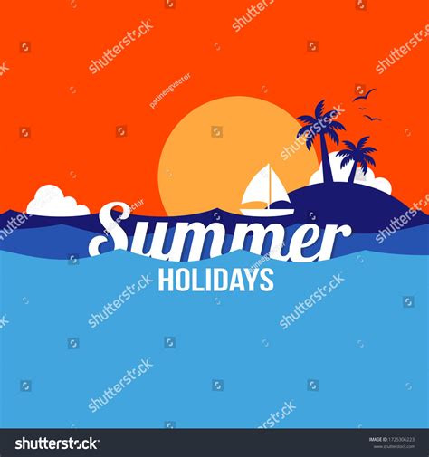 Beautiful Summer Beach Backgroundvector Illustration Stock Vector