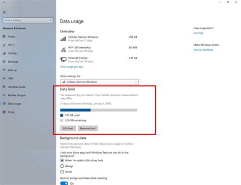 Complete Guide How To Set And Reset Data Usage Limit On Windows 10