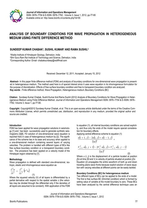 Pdf Analysis Of Boundary Conditions For Wave Propagation In