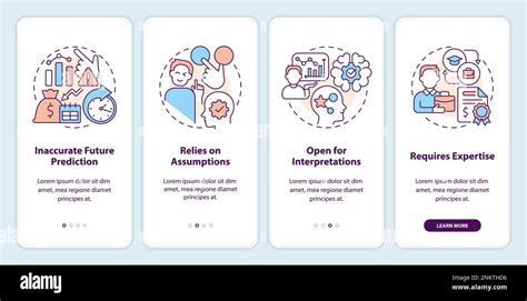Economic Indicators Disadvantages Onboarding Mobile App Screen Stock