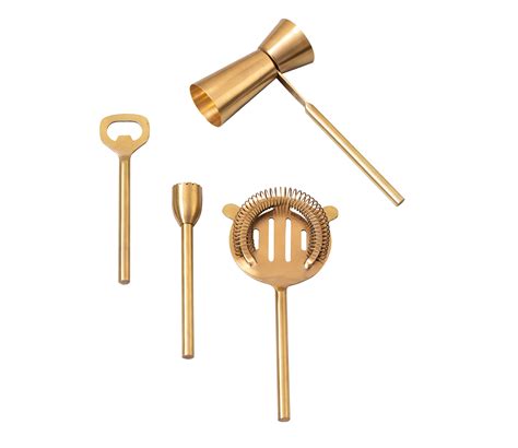 Buy Modern Cocktail Bar Tool Set Of 4 Gold At 47 Off Online Wooden