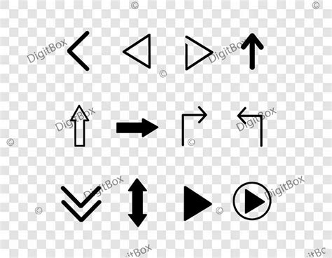 دانلود مجموعه آیکون سیاه و سفید فلش دیجیت باکس Digitbox