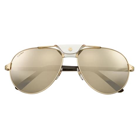 Cartier Aviator Metal White Horn Carbon Horn Champagne Santos De