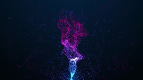 Magic Fluid Animation Of Glowing Particles Particle Trail Abstract Neon Bright Flame With