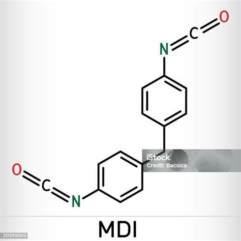 메틸렌 디 페닐 디 이소시아네이트 Mdi 분자 폴리 우레탄 합성의 핵심 구성 요소입니다 골격 화학식 벡터 0명에 대한 스톡 벡터 아트 및 기타 이미지 Istock