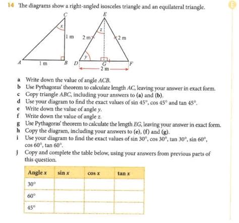 14 The Diagrams Show A Right Angled Isosceles Triangle And An