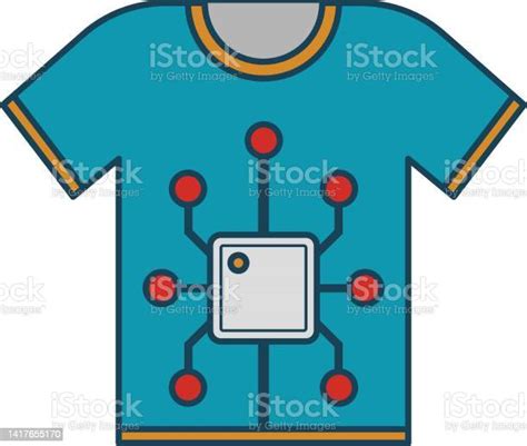 Sensors In The Fabrics Vector Icon Design Wearable Technology Symbol