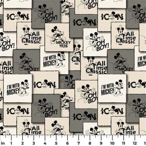 Vintage Mosaic Disney Mickey Mouse Fabric The Quilt Shop