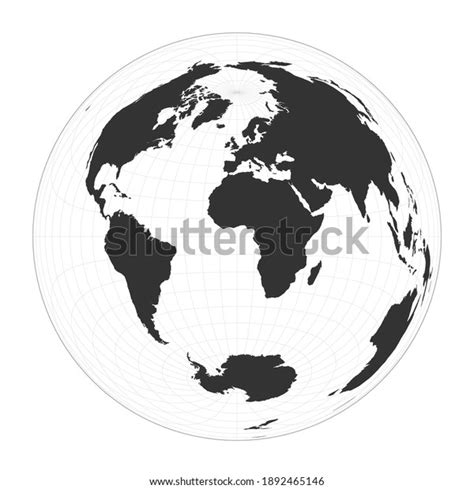 Map World Lambert Azimuthal Equalarea Projection Stock Vector Royalty