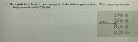 Solved 6 Three Particles A B And C Enter A Magnetic Chegg Com