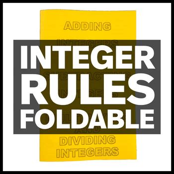 Integer Operations Foldable Interactive Math Notebook Insert By Amy Harrison