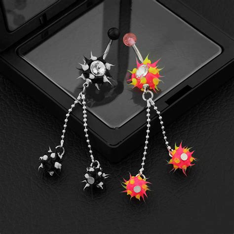 Stainless Steel Navel Ring Silicone Long Umbilical Belly Ring Ring