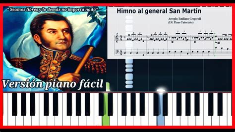 Himno Al General San Mart N Piano F Cil Youtube