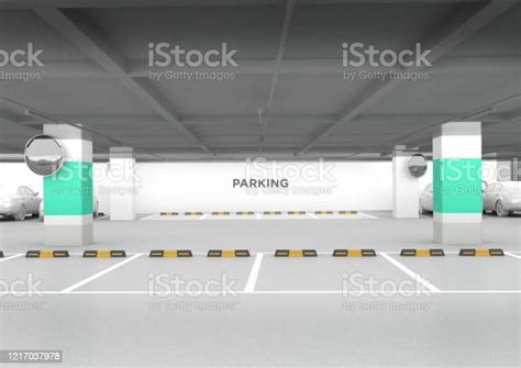 주차장의 3d 렌더링 흰색 벽이있는 주차장 Ev 충전기 공간 건물의 층에 대한 스톡 사진 및 기타 이미지 건물의 층 주차장