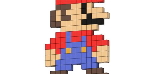 Pixelart Super Mario By Wf3d Download Free Stl Model