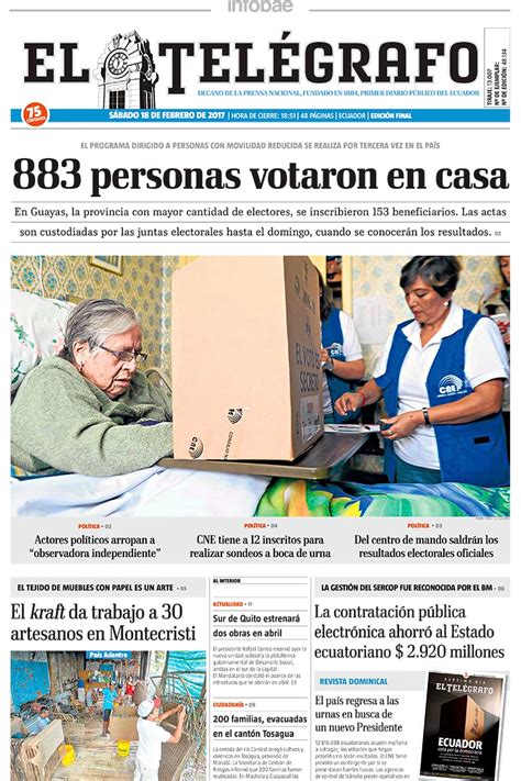 El Telégrafo Ecuador Sábado 18 De Febrero De 2018 Infobae