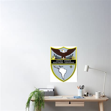 U S Southern Command Southcom Shield Poster By Quatrosales Redbubble