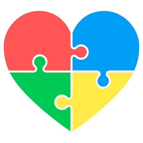 Premium Vector Heart Shape Made Of Puzzle Pieces Colorful Jigsaw
