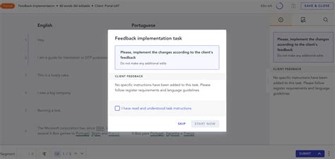 Feedback Implementation Review Tasks Unbabel Community Support