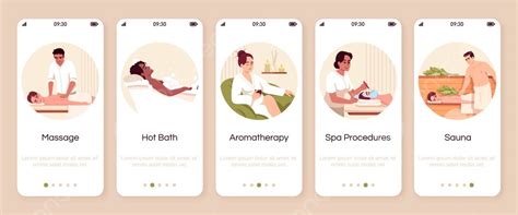 Mobile App Screen Vector Template For Onboarding Spa Resort Procedures Vector Ux Banner