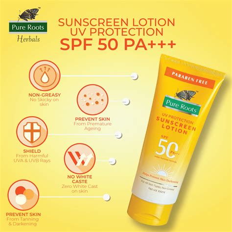 Buy Best Sunscreen Lotion Spf 50 For Face And Body Care Pure Roots Herbals