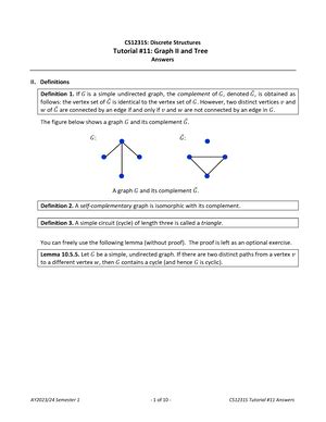 Tut10ans Post Tut 10 Ans CS1231S Discrete Structures Counting And