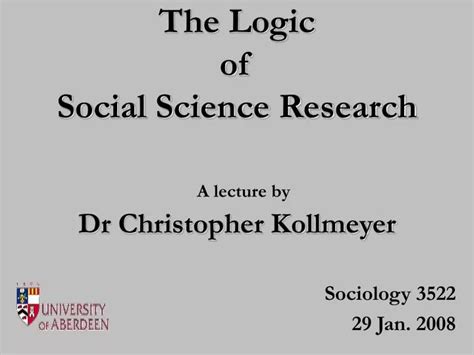 Ppt The Logic Of Social Science Research Powerpoint Research Methods