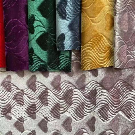 Trendy New Design Velvet 3d Emboss Pattern Polyester Fabric For Luxury