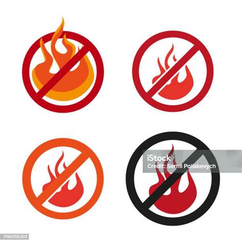 불 아이콘이 없습니다 화염 금지 기호 빨간색 주황색 및 검은색 원 안전 경고 표지판 검은색에 대한 스톡 벡터 아트 및 기타 이미지 Istock