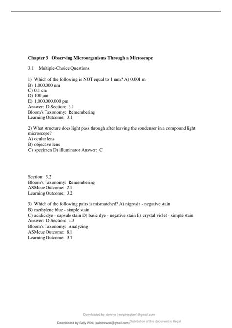 Chapter Observing Microorganisms Through A Microscope Microbiology Stuvia US