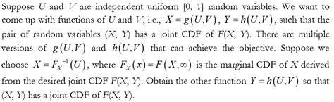 solved suppose u and v are independent uniform [0 1] random