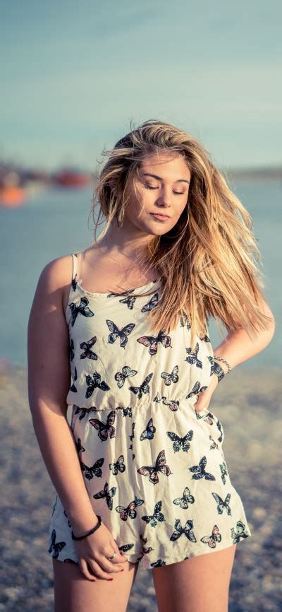 Women Model Mood Blonde Dress Depth Of Field 1125x2436 Phone Hd