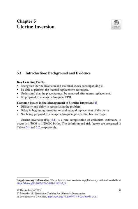 Pdf Uterine Inversion