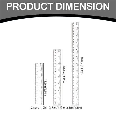 Awuniuwa Centimeter Inch Scale Ruler Plastic Ruler Small Ruler For Measuring Suitable For