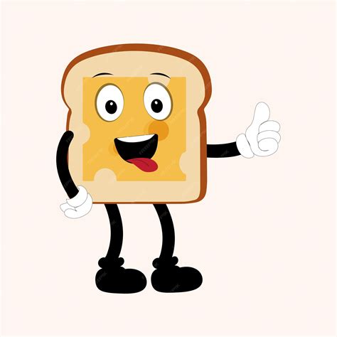 Premium Vector Happy Bread Slice Cartoon Mascot Character Funny