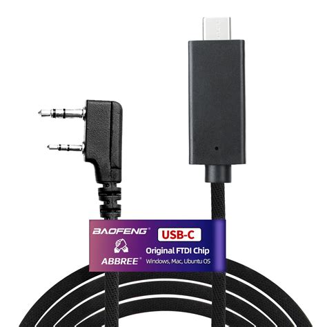 Baofeng Ftdi Usb C Programming Cable For Ham Radio Uv 5r Bf