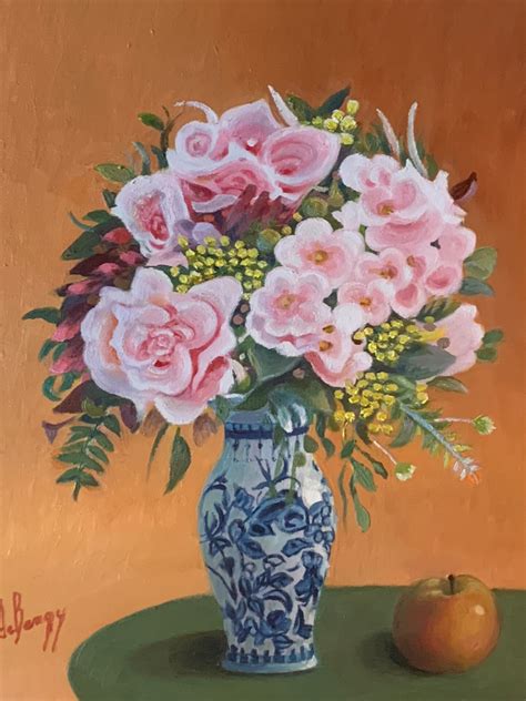 Bouquet De Roses Peinture Par Patrick De Bengy Artmajeur
