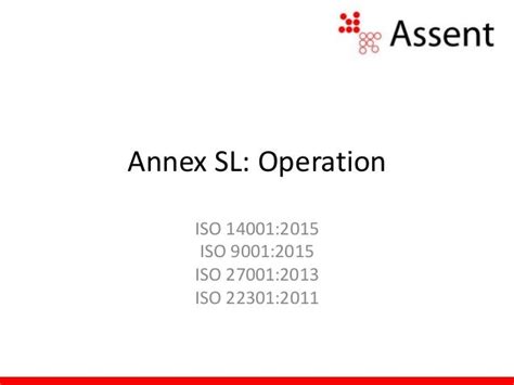 Iso Annex Sl Clause 8 Operation