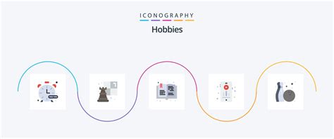 Hobbies Flat 5 Icon Pack Including Hobbies Read Bowling Hobbies