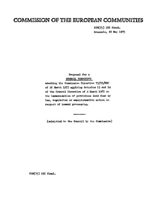 Fillable Online Proposal For A Council Directive Amending The