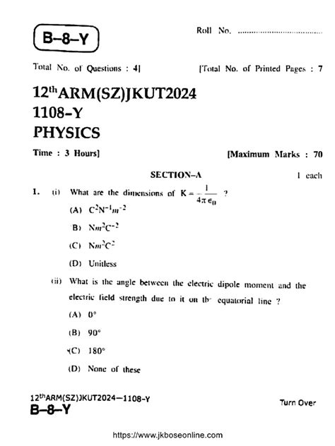 Jk Bose Class 12 Physics 1108 Y 2024 Pdf