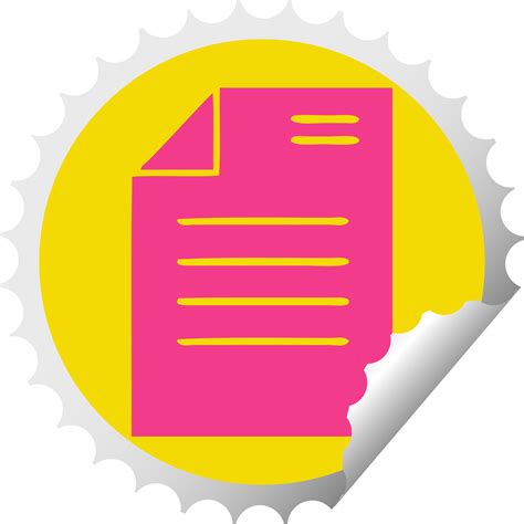 Circular Peeling Sticker Cartoon Of A Sheet Of Paper 42328444 Png