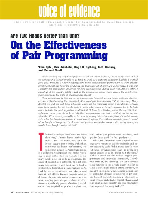 pdf are two heads better than one on the effectiveness of pair