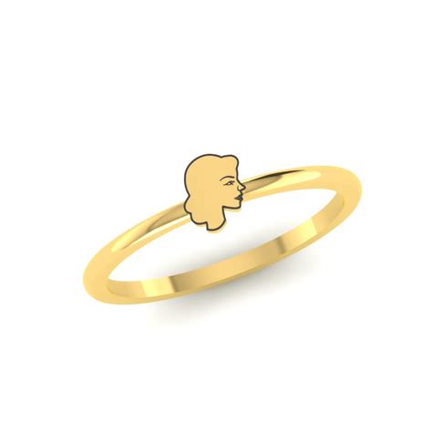 Couples Winking Emoji Gold Ring