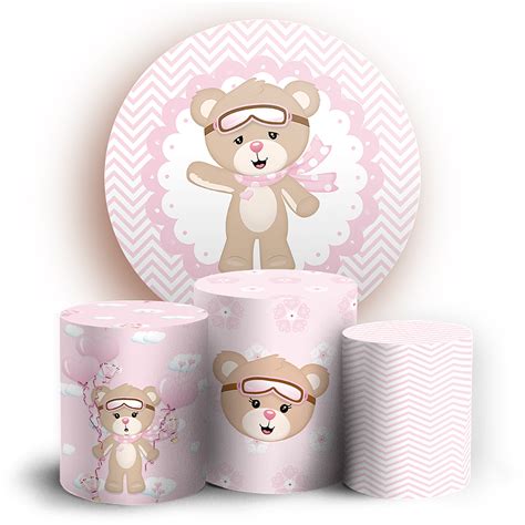 KIT Redondo E Trio Ursinha Baloeira Sublimado 3D Sublitex