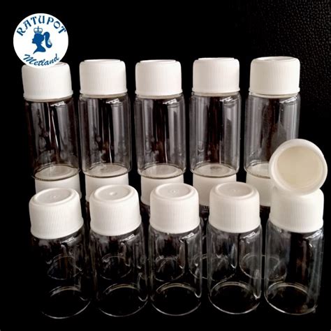 Jual Botol Sample Botol Serum Botol 10 Ml Kaca Bening Ulir Putih