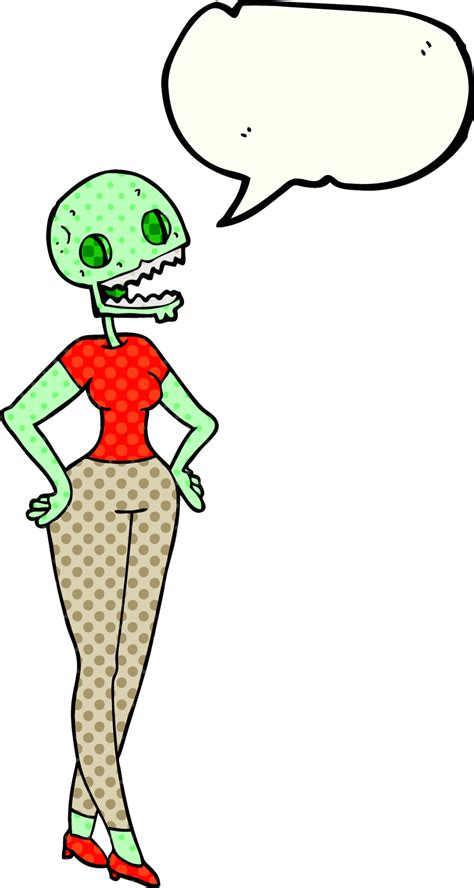 Comic Book Speech Bubble Cartoon Zombie Woman 36377963 Png