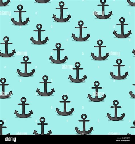 Vector Illustration Of Anchor Pattern Angel Direction And Blue Colors Background Stock Vector